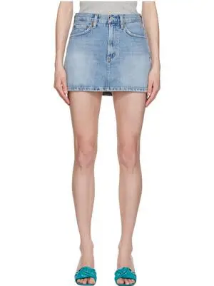 AGOLDE Five Pocket Denim Skirt - Nude