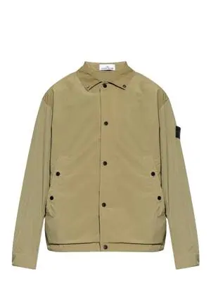 Stone Island Logo Patch Buttoned Jacket - Green