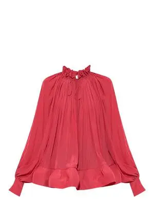 LANVIN Tie-neck Ruffle Blouse - Red