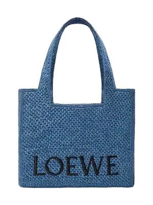 Loewe Woven Tote Bag With Removable Shoulder Strap - Light Blue