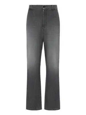 MAISON MARGIELA Washed Effect Wide-leg Jeans - Black