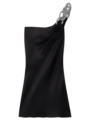 Stella McCartney Embellished One-shoulder Dress - Black
