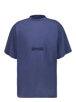 Balenciaga Logo Embroidered T-shirt - Blue