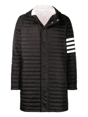 Thom Browne 4-bar Hooded Down Coat - Black