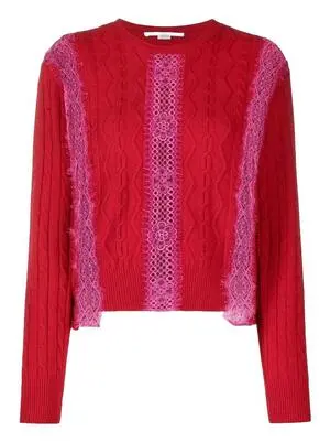 Stella McCartney Lace Paneled Pullover - Red