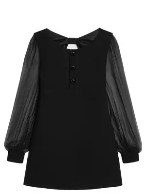Celine Mini Trapeze Dress In Double Faced Wool Crepe - Black