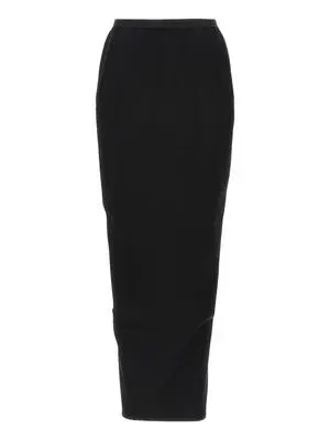 Rick Owens Back Slit Long Skirt - Black