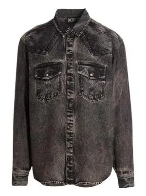 DIESEL® Buttoned Long-sleeved Shirt - Black