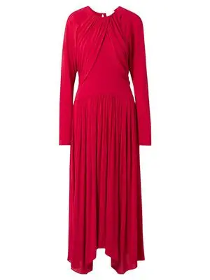 Isabel Marant Étoile Galina Asymmetrical Pleated Dress - Red