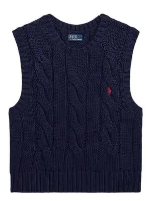 Polo Ralph Lauren Cable-knit Cropped Vest - Navy