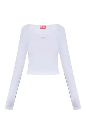 DIESEL® Ribbed Logo Patch T-shirt - White
