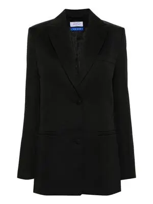 OFF-WHITE Off-White Single-Breasted Virgin Wool Blazer With Embroidered Cuffs