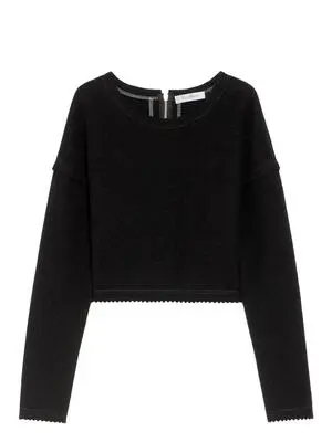 Max Mara Zip Detailed Crewneck Jumper - Black