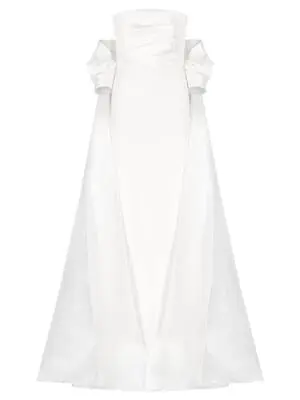 Solace Strapless Maxi Dress With Included Shrug - Cream