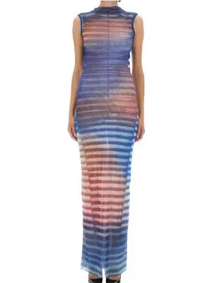 JEAN PAUL GAULTIER Sleeveless Printed Maxi Dress - Gray