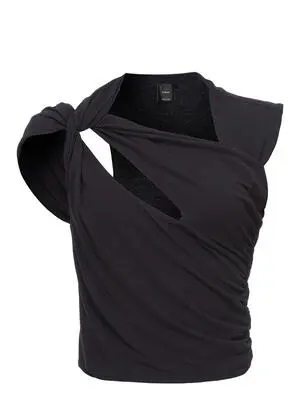 Pinko Asymmetric Ruched Cut-out Top - Black