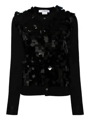 Comme Des Garçons Paillette Embellishment Cardigan - Black
