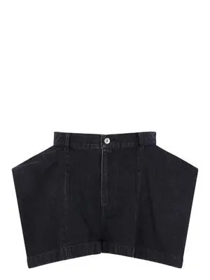 Sacai Mid-rise Denim Shorts - Black