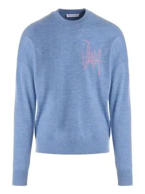 J.W.ANDERSON Logo Intarsia-knitted Jumper - Blue