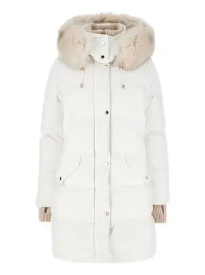 MOORER Long-sleeved Hooded Down Jacket - White