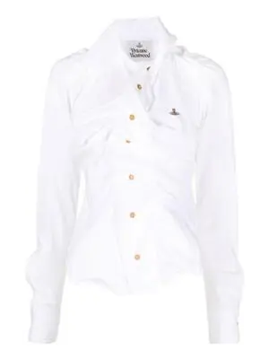 VIVIENNE WESTWOOD Orb Logo Embroidered Shirt - White