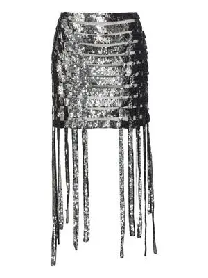 PINKO Pinko Sequined Gladiator Skirt With Fringe Detailing