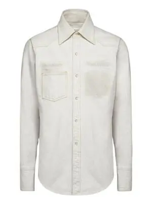 MAISON MARGIELA Long-sleeved Denim Shirt - White
