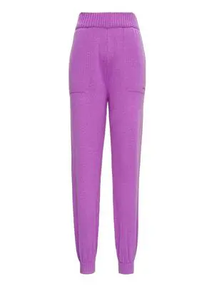 MSGM Knitted Track Pants With Elastic Waistband - Purple