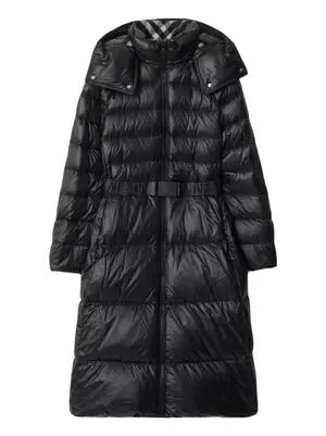 Burberry Down Puffer Coat With Detachable Hood - Black