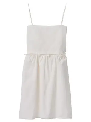 Miu Miu Sleeveless Dress With Logo Detail - White