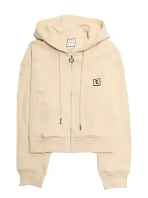 WOOYOUNGMI Zip-up Hoodie With Embroidered Patch - Nude