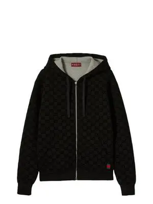 Gucci Monogrammed Zip-up Hoodie - Black
