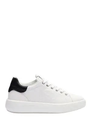 STUART WEITZMAN Round Toe Lace Up Sneakers - White