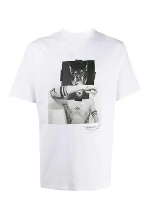 Neil Barrett Printed T-shirt With Round Neck - White