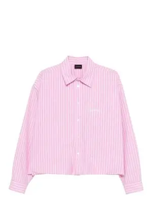 Balenciaga Striped Long Sleeve Shirt - Pink