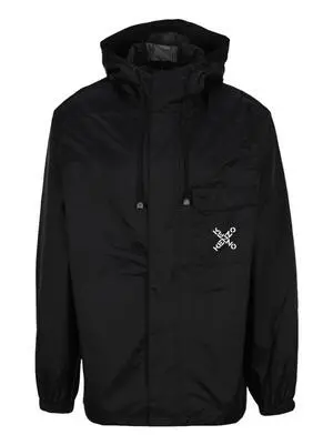 Kenzo X Logo" Hooded Rain Jacket - Black
