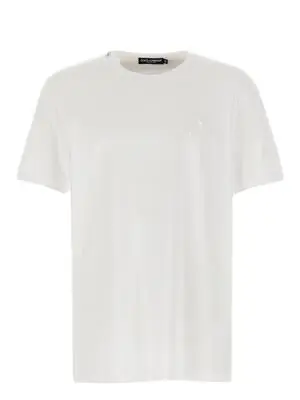 Dolce & Gabbana Dolce Gabbana Logo Embroidered Crewneck T-shirt - White