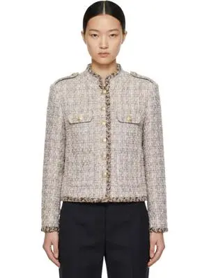 Marissa Chiara Stand Collar Lace Jacket - Camel