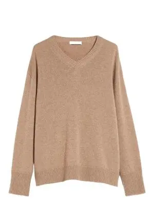 Max Mara Cashmere V-neck Sweater - Nude