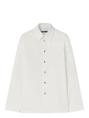 JIL SANDER Long-sleeved Buttoned Denim Shirt - White