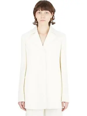 JIL SANDER Padded Shoulder Tailored Blazer - White