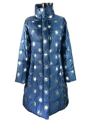 Moschino Printed Puffer Coat - Blue