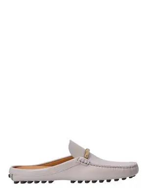 TOD'S Tod's Logo Engraved Slip-On Sandals Grey