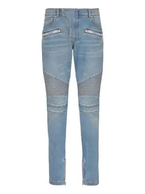 Balmain Slim-fit Biker Jeans - Blue
