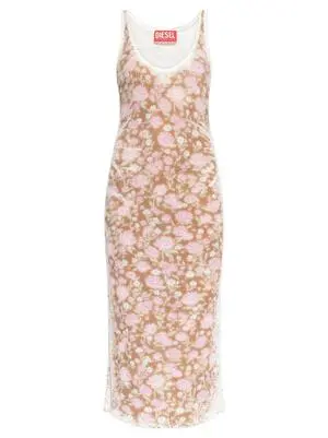 DIESEL® Floral Ribbed Dress - Nude