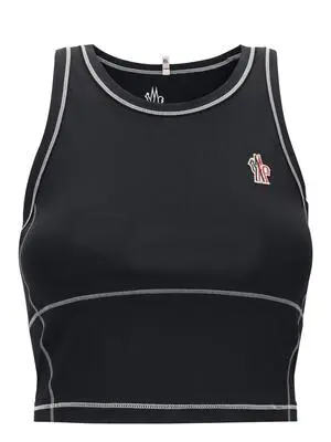 Moncler Logo Embroidered Tank Top - Black
