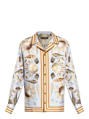 Dolce & Gabbana Dolce Gabbana Shell Printed Long-sleeved Shirt - White