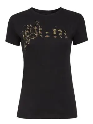 Philipp Plein Embellished Logo T-shirt - Black