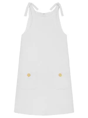 CELINE Celine Trapeze Mini Dress In Openwork Cotton