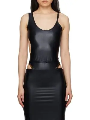 VERSACE Versace Jeans Strapless Asymmetrical Jumpsuit With Logo Hardware